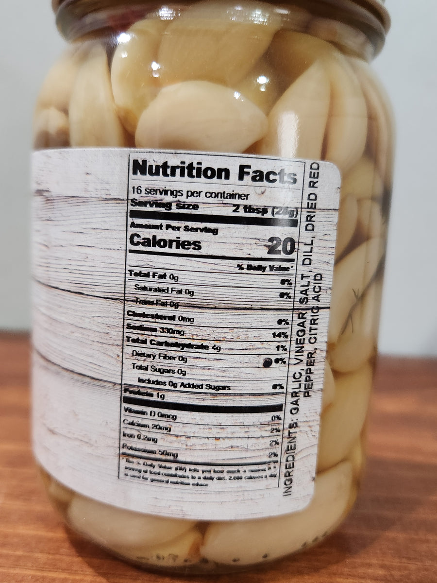 Dilled Garlic 16 oz – Corey's Pickles