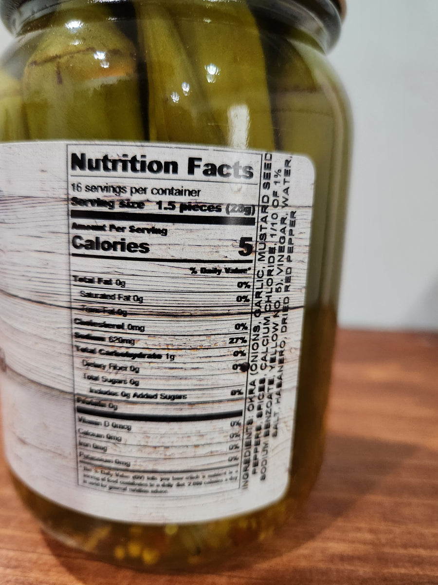 Spicy Pickled Okra 16 oz – Corey's Pickles